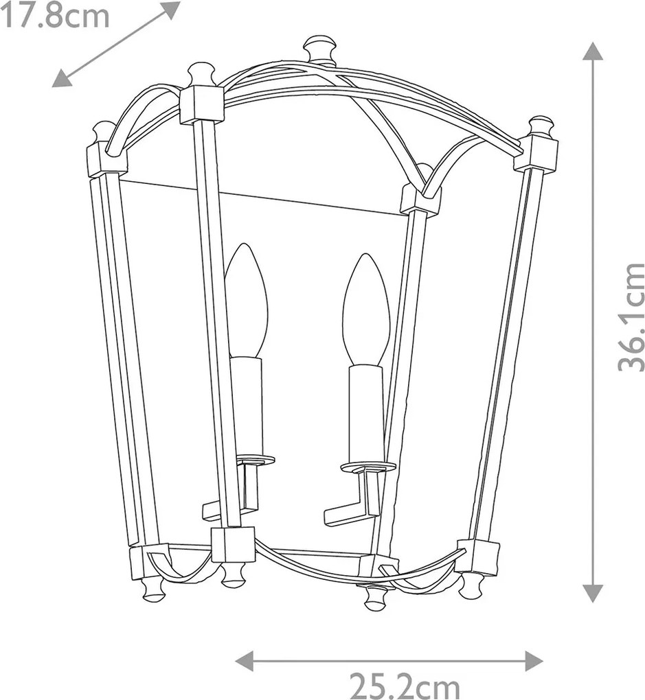 Designové nástěnné světlo Elstead Thayer 2x E14 patinované zlato