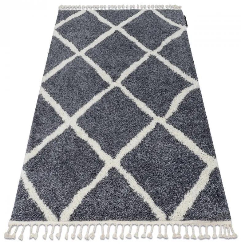 Kusový koberec BERBER CROSS B5950 šedý bílý Rozměr: 70x300 cm