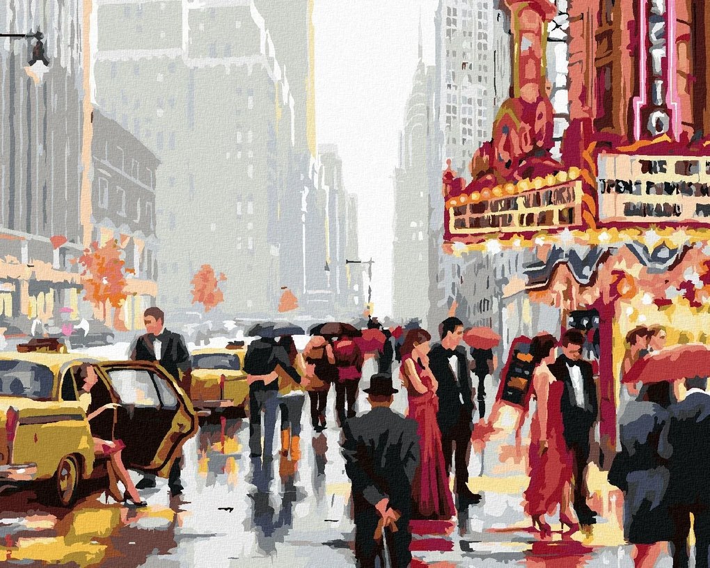 zuty malování podle čísel - divadlo v new yorku (richard macneil), 40x50 cm, vypnuté plátno na rám