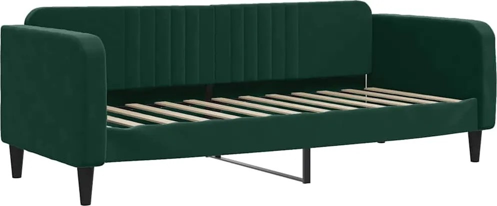 Válenda s přistýlkou a zásuvkami tmavě zelená 80 x 200 cm samet 3197130