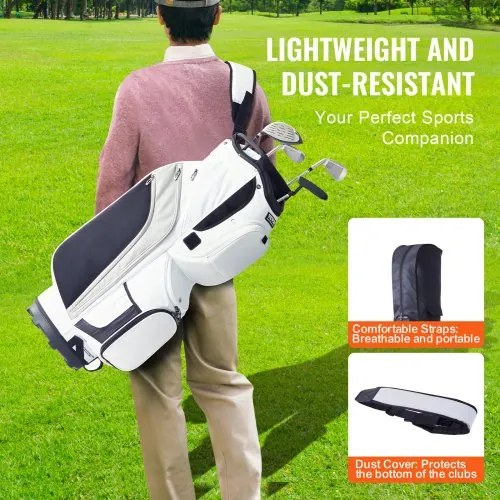91,4 cm taška na golfový vozík 14cestný organizér Dělič Top 13 kapes Bílý nylon