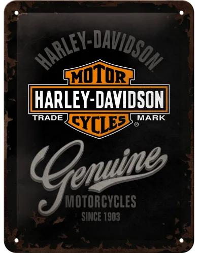 Postershop Plechová cedule - Harley-Davidson Genuine Logo 20x15 cm
