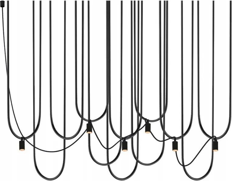 Závěsná lampa do obývacího pokoje Udin 9785 Dohar kovové tuby, černá