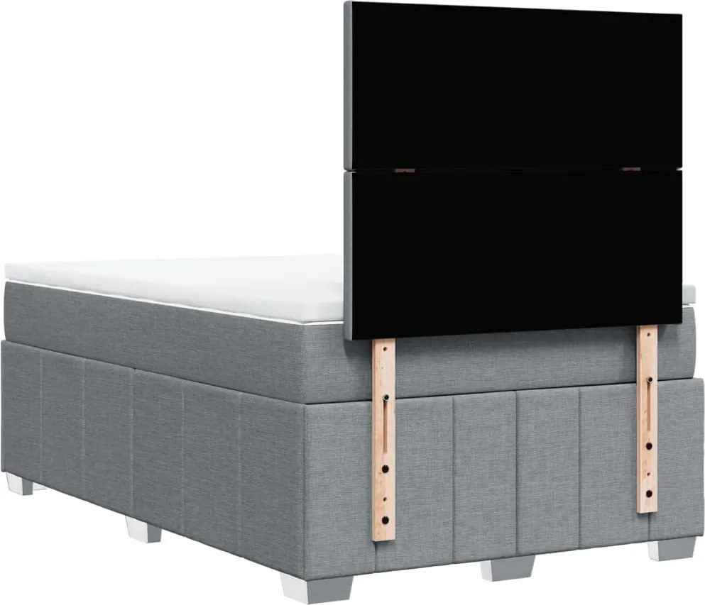 Box spring postel s matrací světle šedá 120x190 cm textil 3291600