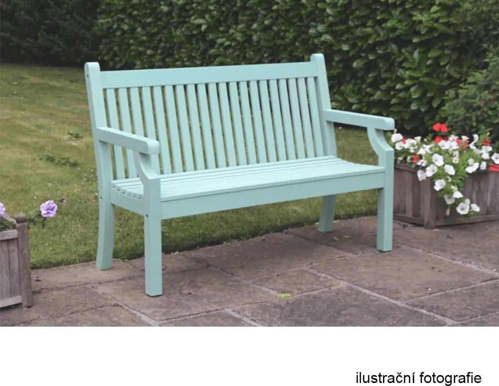 Kondela Dřevěná zahradní lavička, neo mint, 150 cm, KOLNA