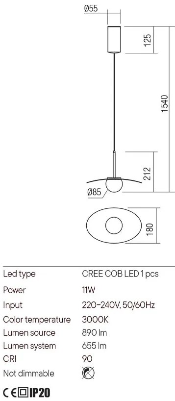 Redo Luxusní LED závěsné svítidlo CODY, š.18cm Barva: Zlatá