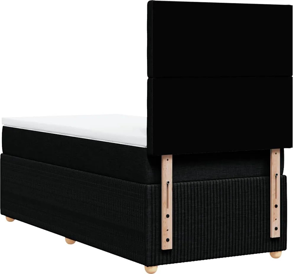 Box spring postel s matrací černá 100 x 200 cm textil 3291983