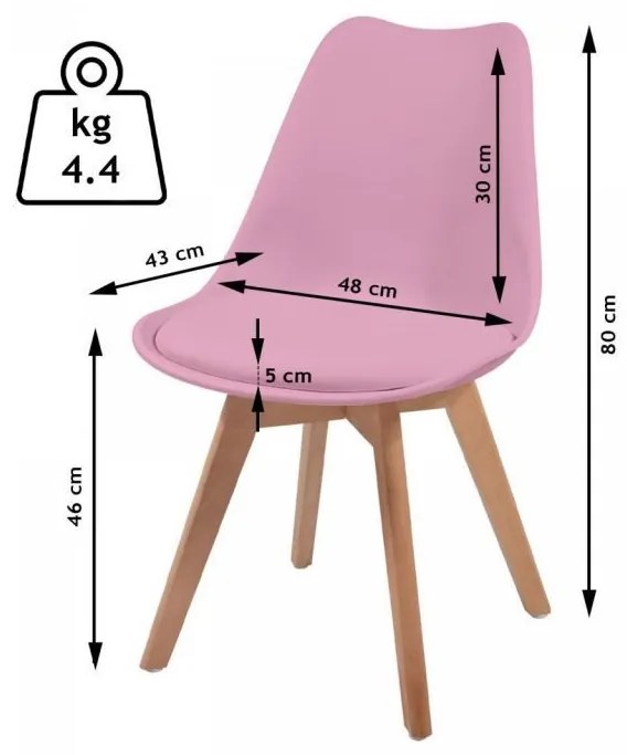 80462 MIADOMODO Sada jídelních židlí, růžová, 2 kusy