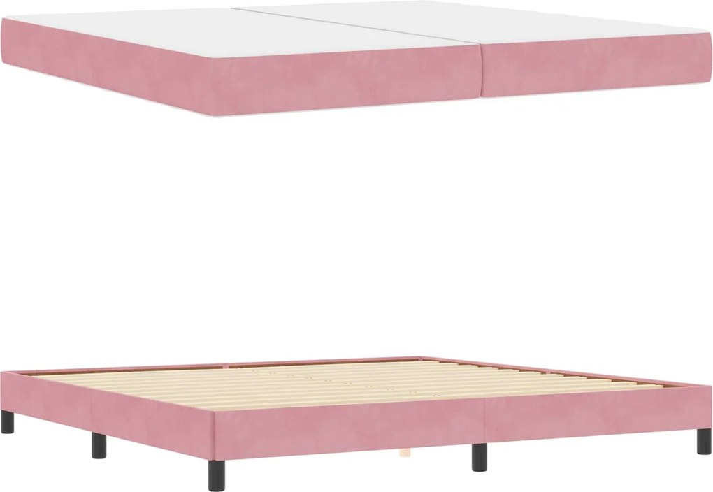 Postel s boxspringem s matrací Růžová 200 x 200 cm textil 3398718