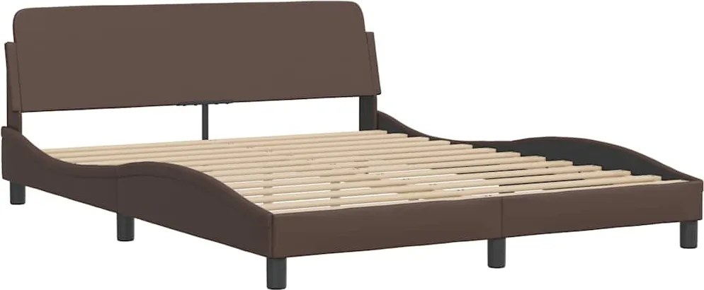 Rám postele Viana bez matrace hnědý 160x200 cm umělá kůže 3208105