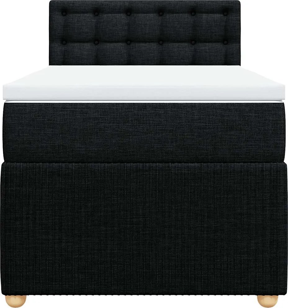 Box spring postel s matrací černá 90x200 cm textil 3289655
