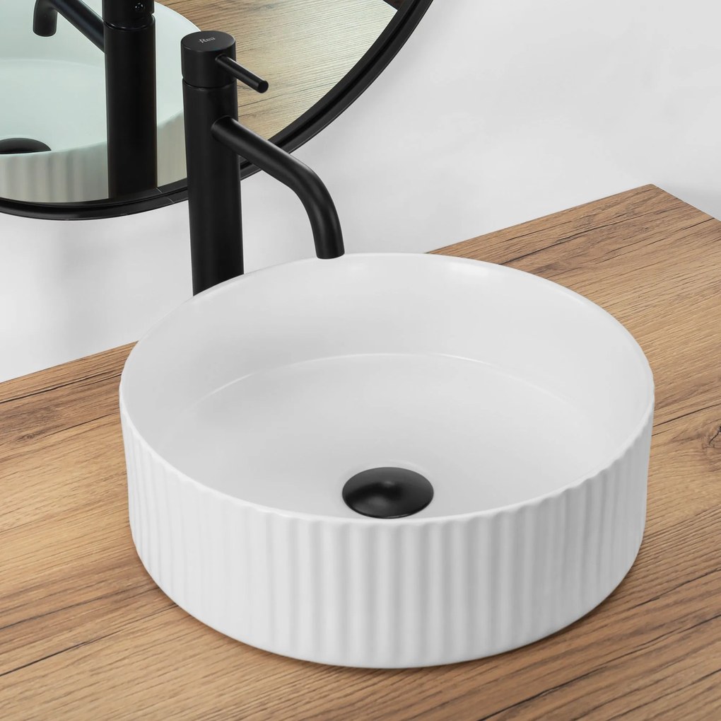 Rea Delia, umyvadlo na desku 360x360x110mm, bílá lesklá, REA-U0601