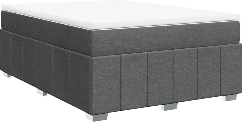 Box spring postel s matrací tmavě šedý 140 x 190 cm textil 3285471