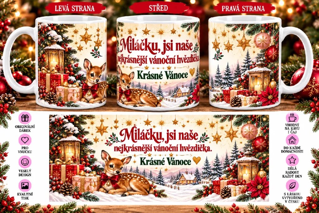 Vánoční hrnek pro vnučku – 300 ml