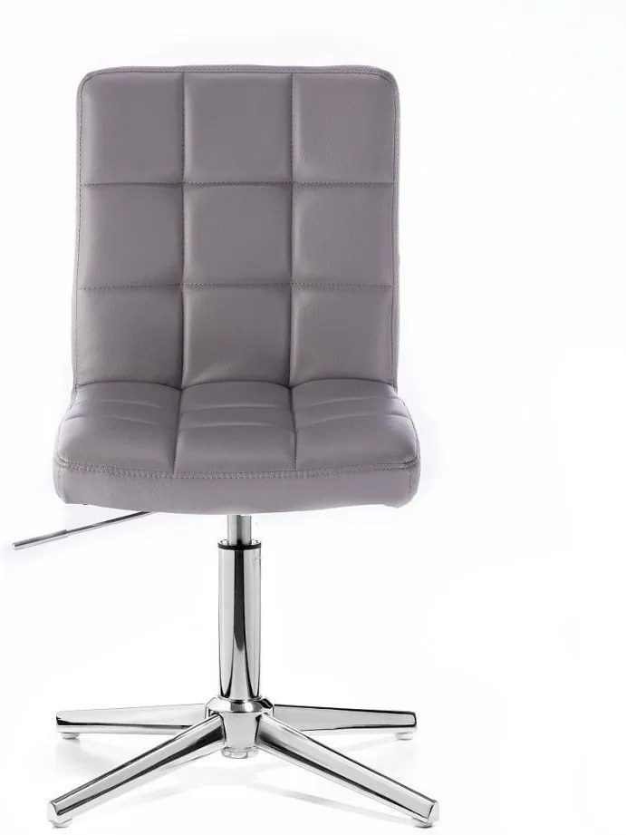 LuxuryForm DESIGN Otočná židle TOLEDO na stříbrném kříži - šedá