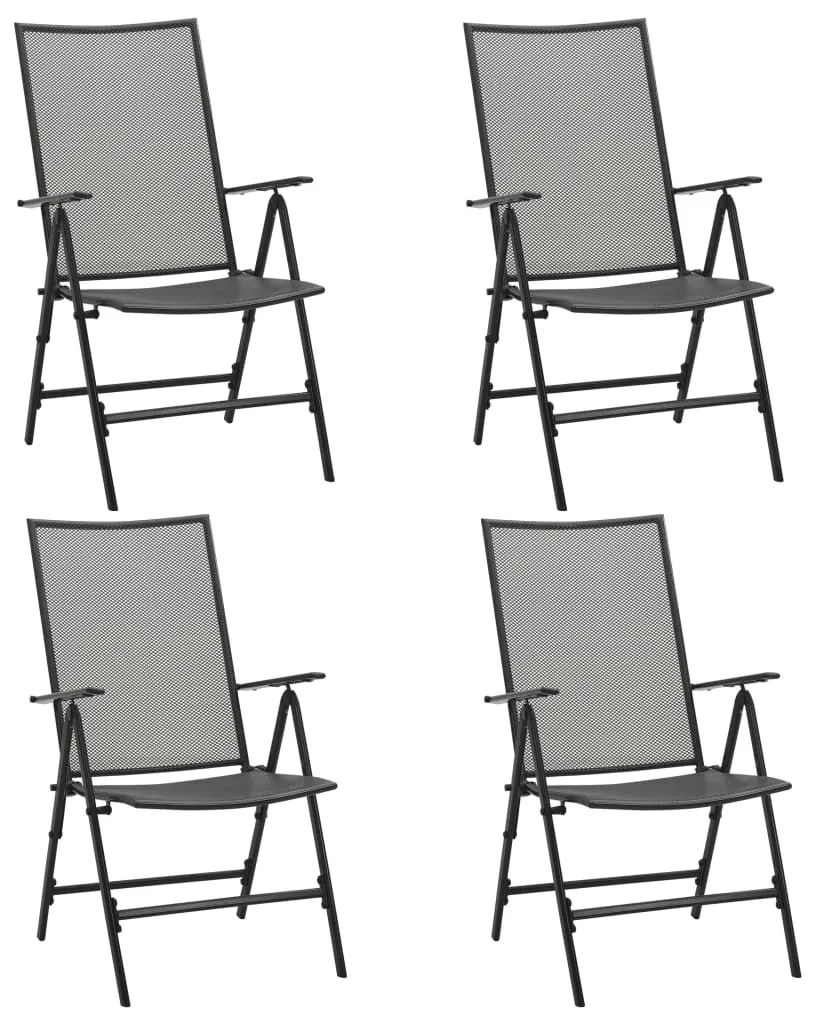 Skládací síťované židle 4 ks, ocel, antracit 310153