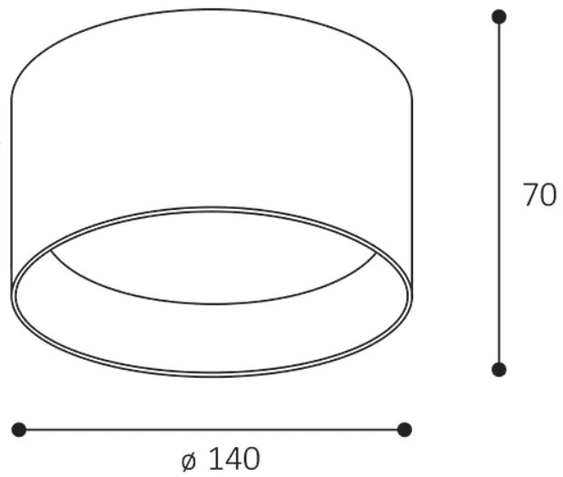 Led2 Přisazené stropní LED svítidlo ZETA ON, M ⌀ 14 cm Barva: Černá, Stmívání, řízení: TRIAC