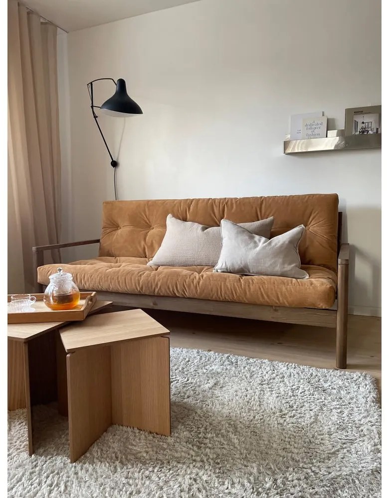 Béžová lněná rozkládací pohovka 205 cm Knob – Karup Design