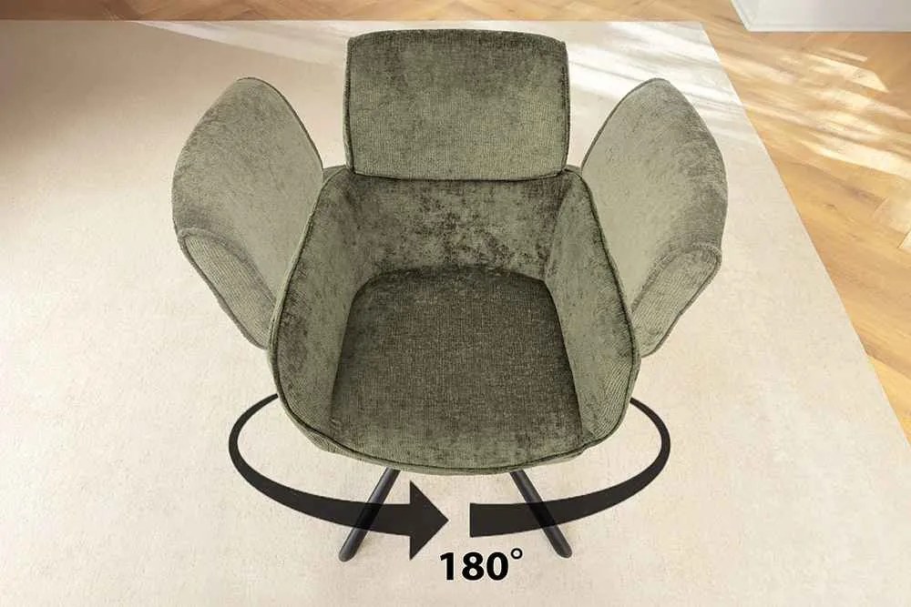 Designová otočná židle Parthenia zelená