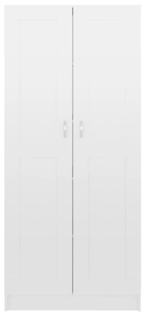 vidaXL Knihovna bílá s vysokým leskem 82,5x30,5x185,5 cm dřevotříska