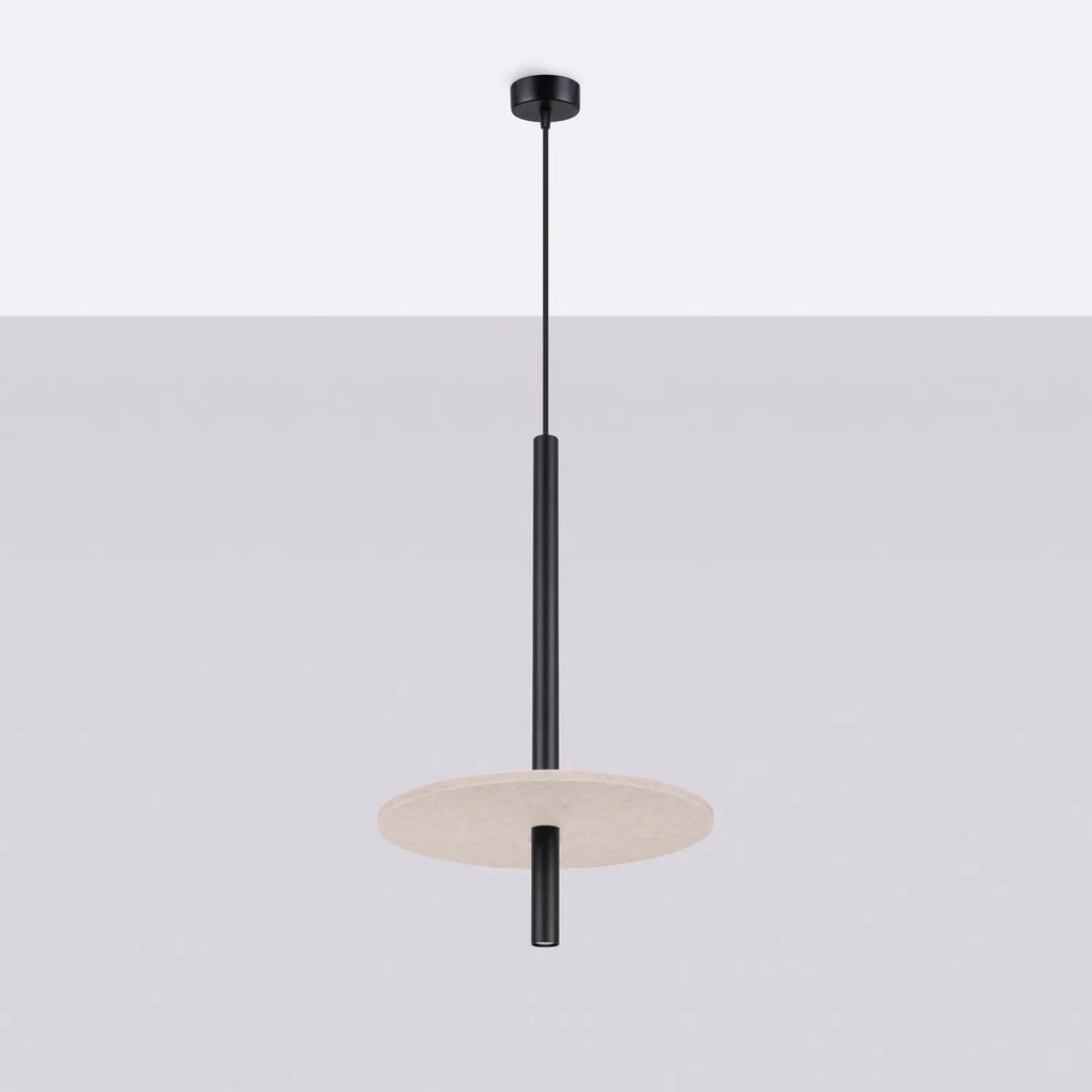 Sollux Lighting Závěsná lampa FELTRO 1 černá/béžová