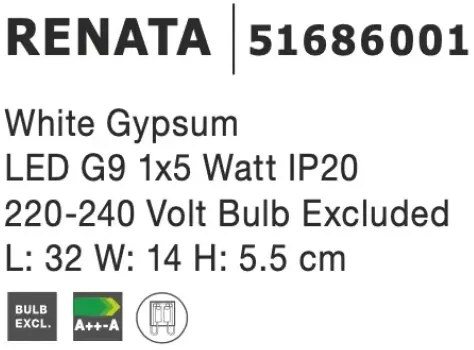 Nástěnné svítidlo Renata 1 bílé