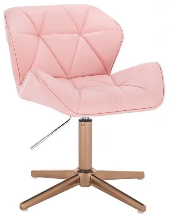 LuxuryForm DESIGN Otočná židle MILANO na zlatém kříži - růžová
