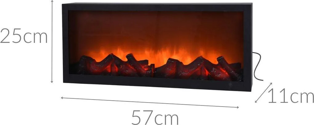 Elektrický krb LED vánoční dekorace, 57 x 25 cm