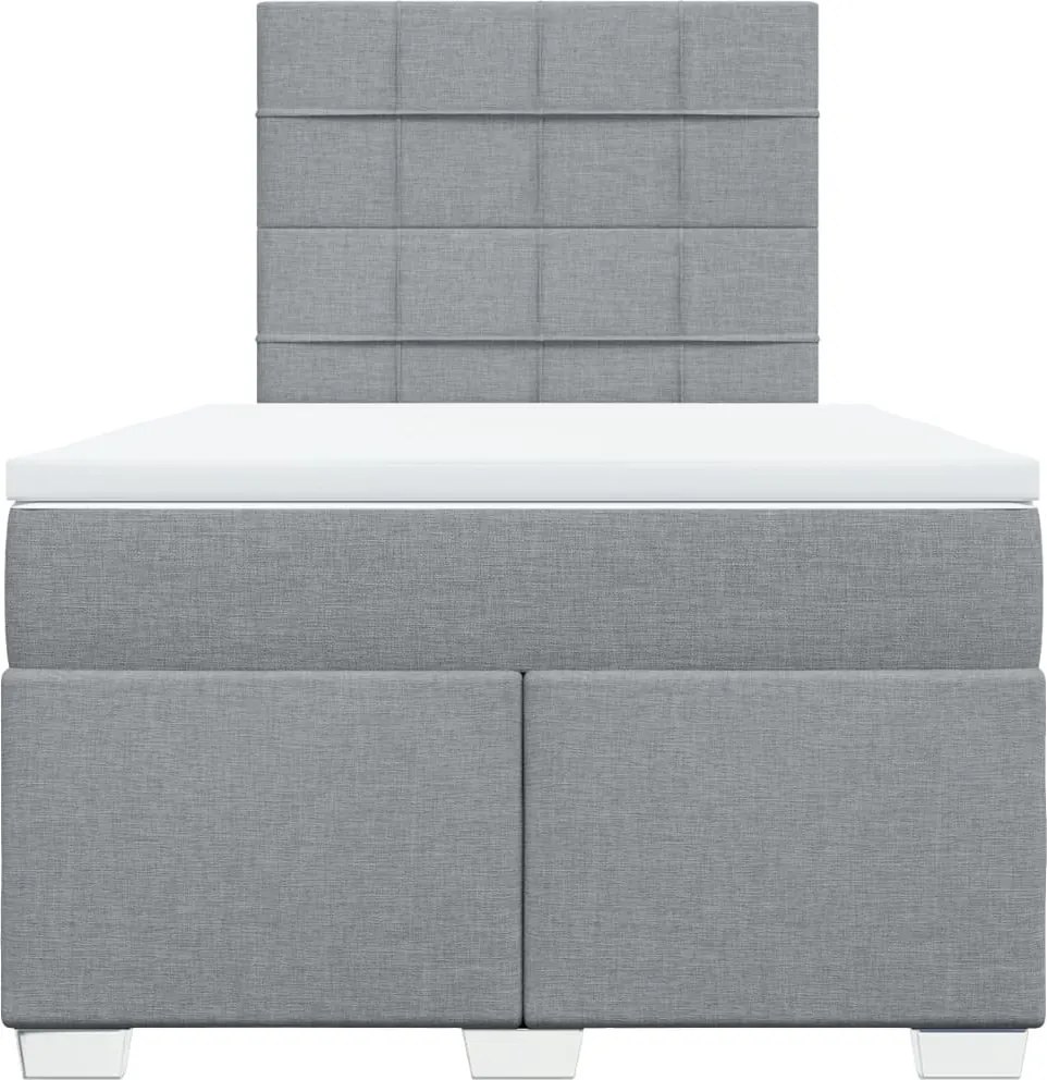 Box spring postel s matrací světle šedá 120x190 cm textil 3292727
