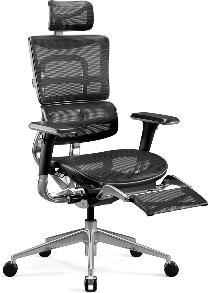 Ergonomická kancelářská židle s podnožkou Normal Size, černá: Diablo V-Master