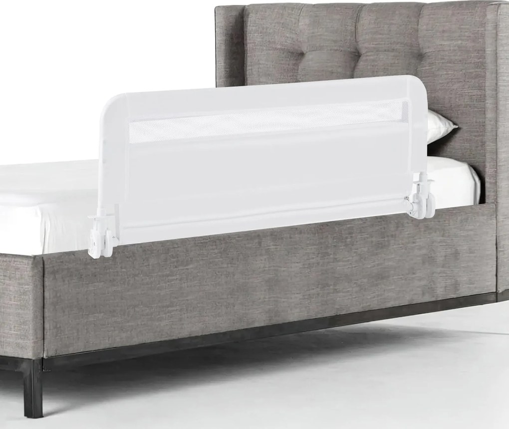 Costway Zábrana na postel pro batolata 100 cm skládací zábrana na dětskou – bílý