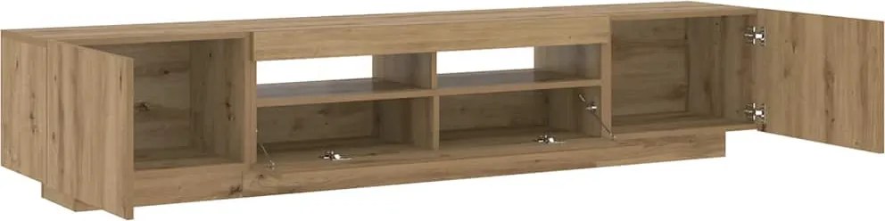 TV stolek s LED dub artisan 200x35x40 cm kompozitní dřevo 3329166