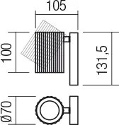 Redo group Redo Delphi, zlaté nástěnné svítidlo s vypínačem, 1x7W GU10, ø7cm, výška 13,1cm