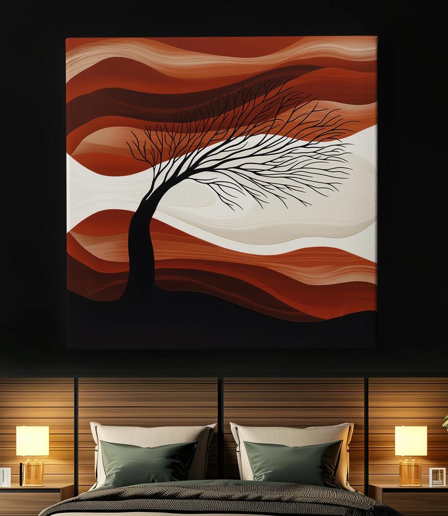 Obraz na plátně - Strom života Silný vítr FeelHappy.cz Velikost obrazu: 100 x 100 cm