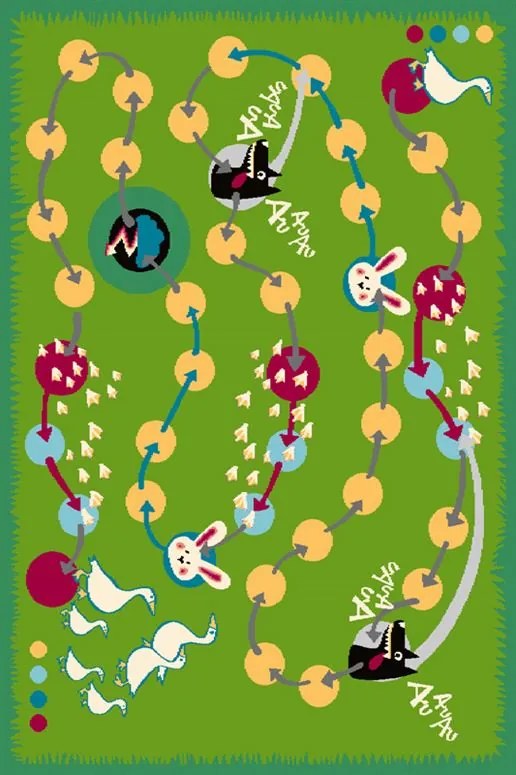 Dětský kusový koberec Agnella Funky Top Myk Zelený Rozměr: 300x400 cm