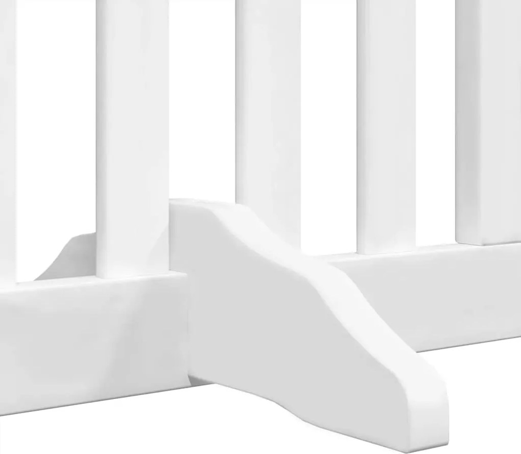 Zábrana pro psy s dvířky skládací 6 panelů bílá 480 cm topol 3155673