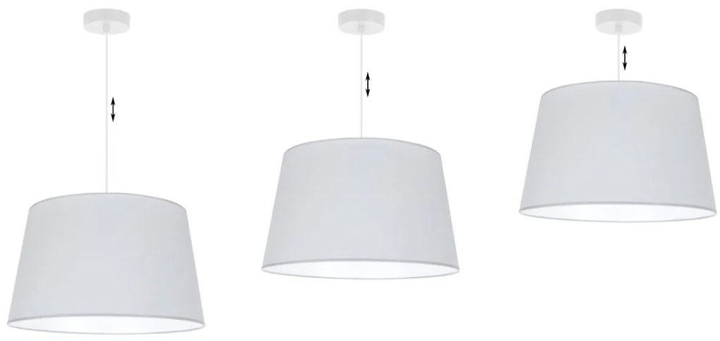 Závěsné svítidlo Gaja, 1x světle šedé textilní stínítko, (fi 44cm), w