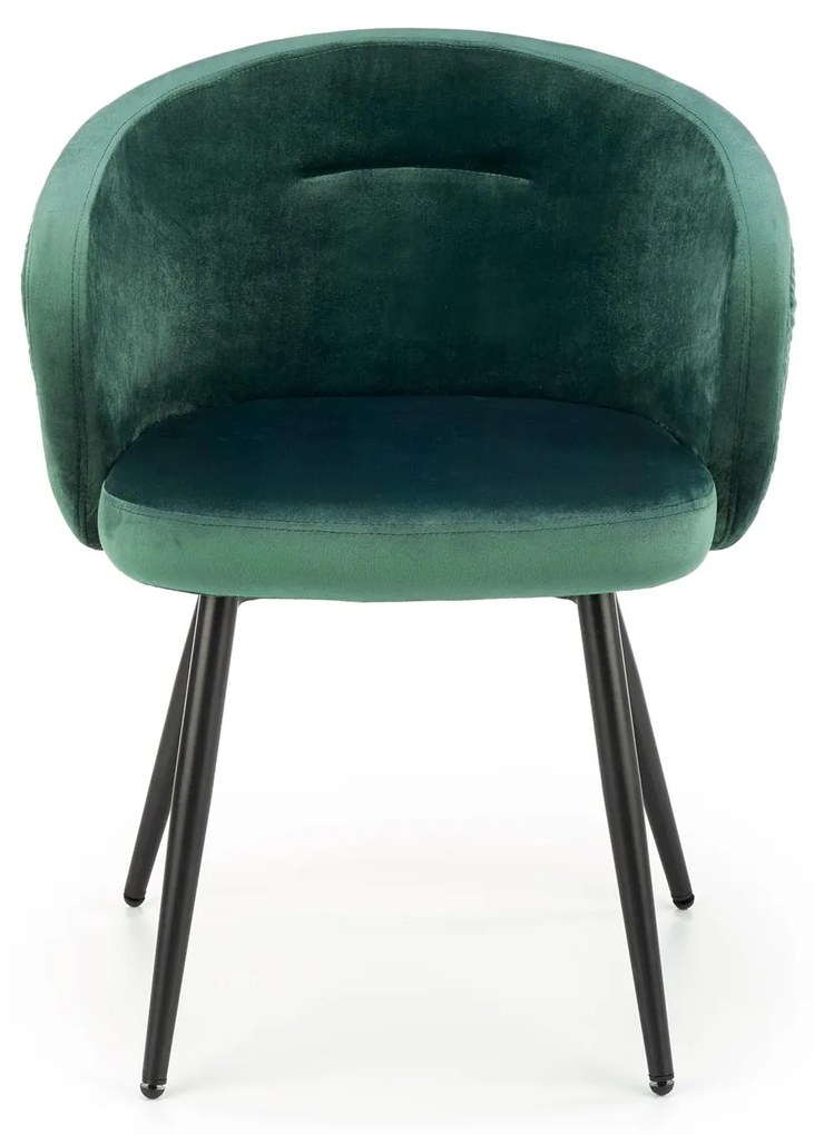 Tmavě zelená sametová židle K430