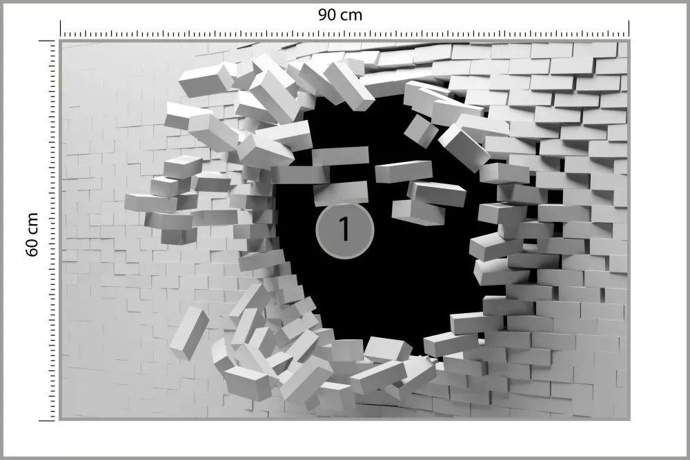 Fototapeta Tunel Z Cihel 3D Hladký vinyl 152.5x104