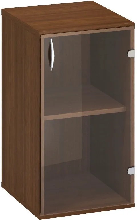 Interier Říčany Kancelářská skříňka s prosklenými dveřmi CLASSIC - pravé , 400 x 458 x 735 mm, ořech