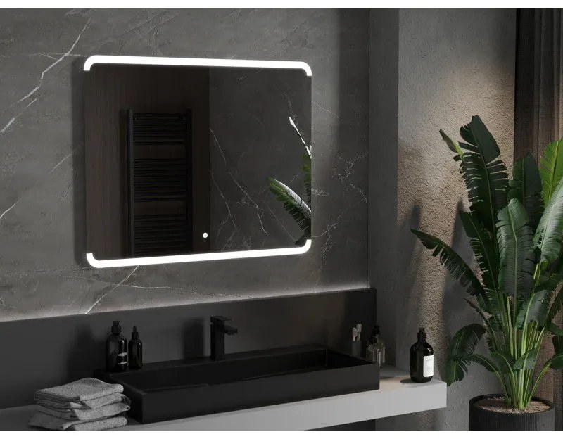 Mexen Nida, LED koupelnové zrcadlo s podsvícením 100x80 cm, 6000K, ochrana proti zamlžování, 9806-100-080-611-00