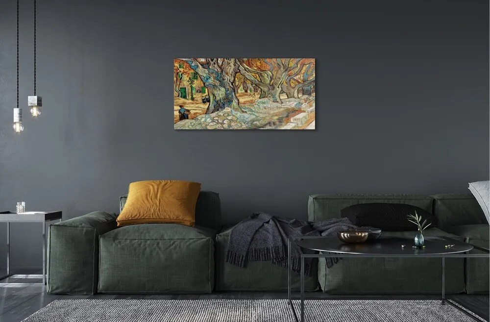 Obraz na skle Art abstraktní městský trh 120x60 cm