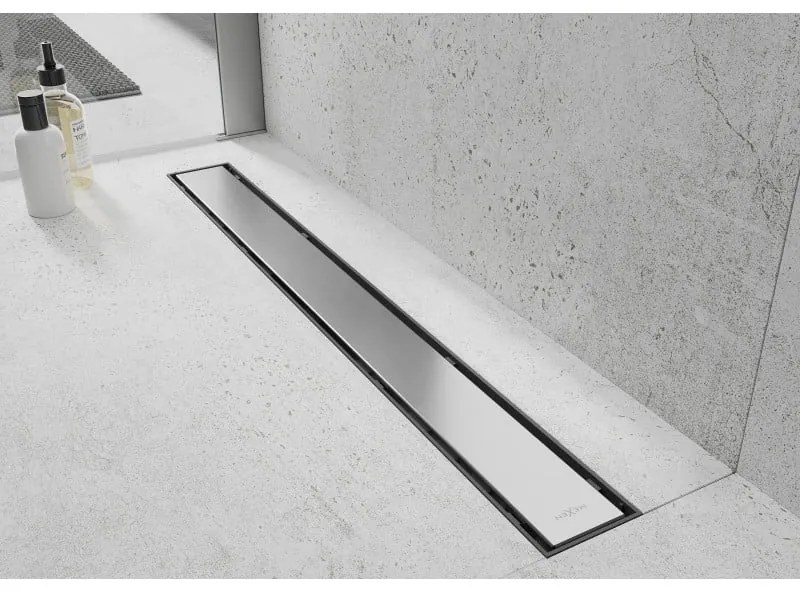 Mexen Flat ABS, sprchový odtokový žlab 2v1 60 cm, broušená ocel, 1069060