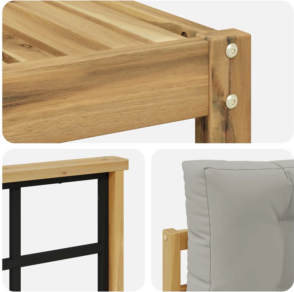 Venkovní pohovková souprava 6 ks Bílá a světlá šedá Polyester 3386490