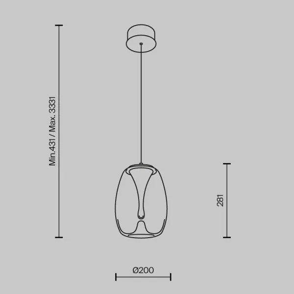 Maytoni MOD282PL-L8G3K - LED Lustr na lanku SPLASH LED/7W/230V 3000K zlatá