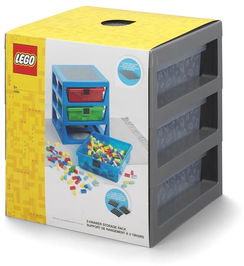 Šedý organizér se 3 zásuvkami LEGO® Storage