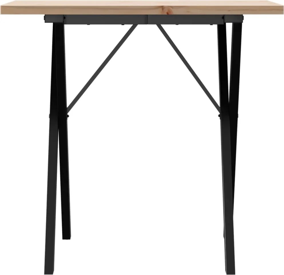 Jídelní stůl s X rámem 80 x 50 x 75,5 cm borové dřevo a ocel 3282760