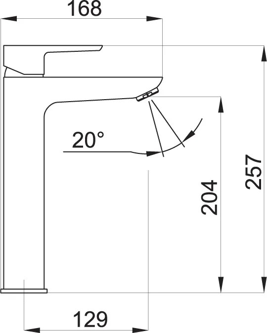 Novaservis Metalia 58, vysoká umyvadlová baterie bez výpusti, černá, 58501/1-5