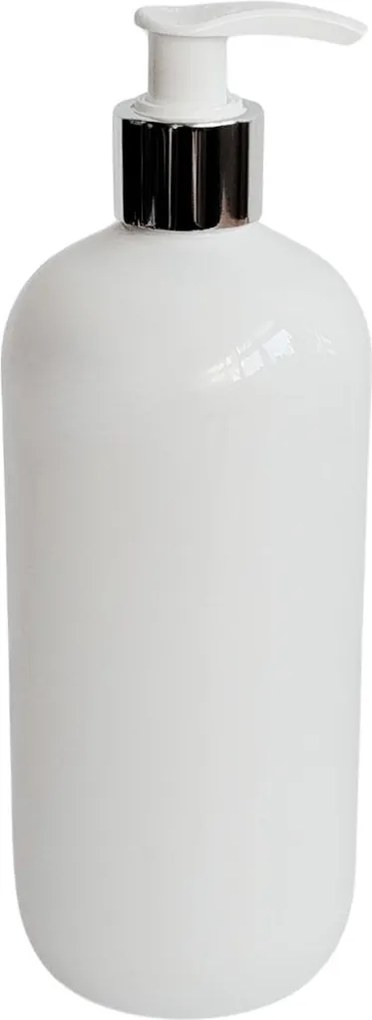 Dávkovač na mýdlo 500 ml bílý s bílo-stříbrnou pumpičkou BELA