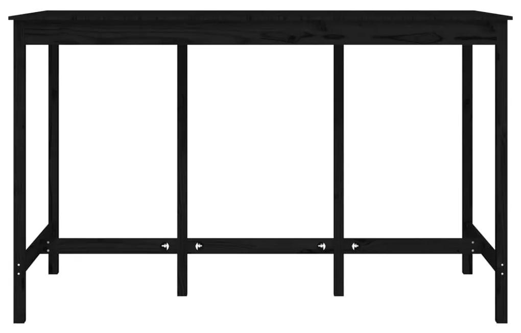 Barový stolek černý 180 x 80 x 110 cm masivní borové dřevo - Default Title